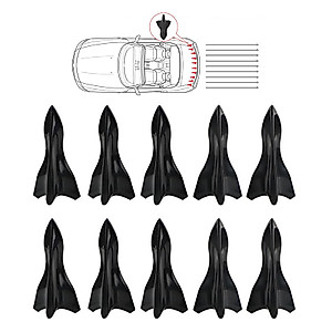 Dewkou 10 Pack Diffuser, Shark Fin Spoiler Diffuser, EVO Style Shark Fin Antenna, Rear Roof Spoiler, Car Roof Modification, Antenna Fashion Decoration (Black)