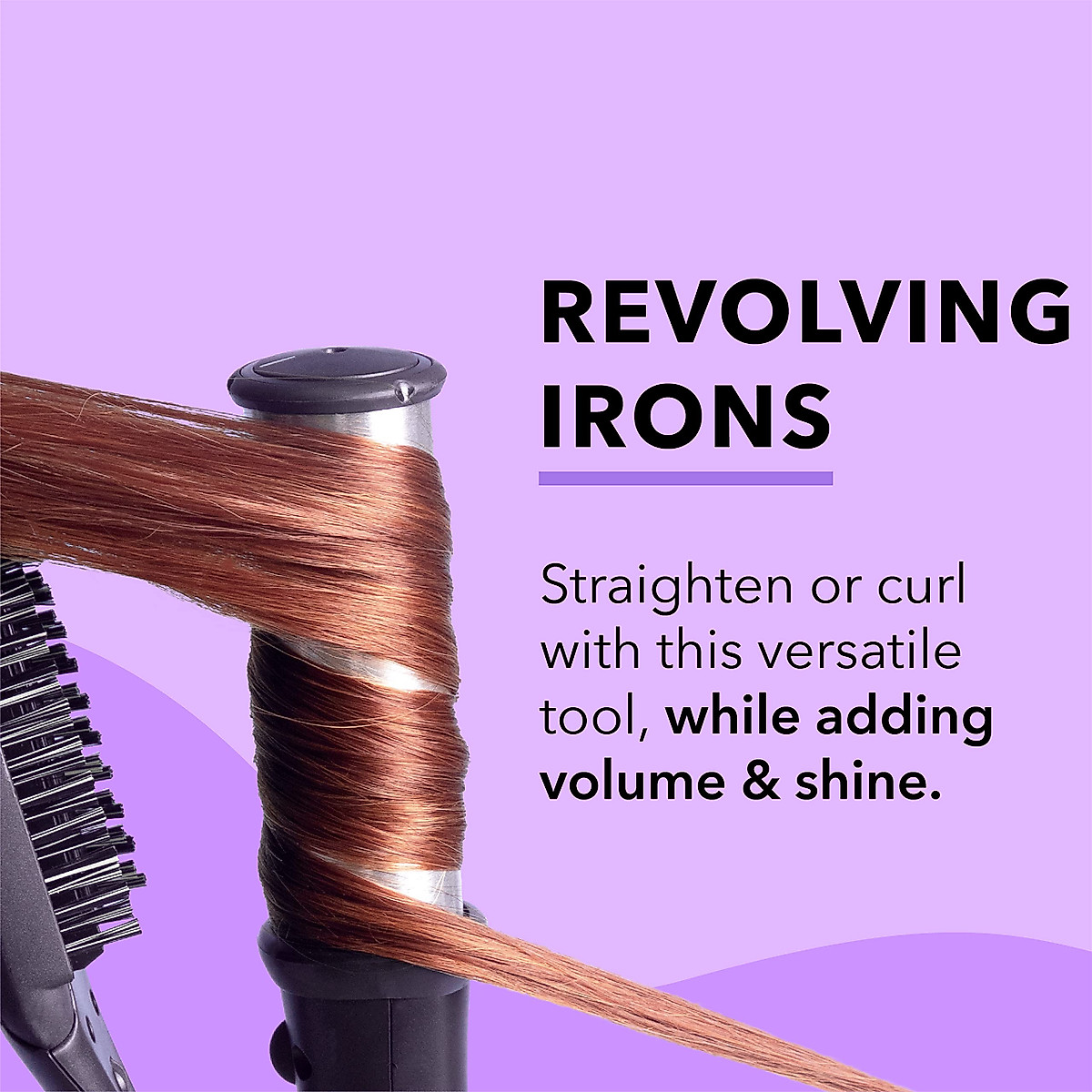 InStyler Max 1.25" Black 2-Way Rotating Iron with Sectioning Comb - Heated Tourmaline Ceramic Barrel Straightens Without Creasing for Blowout Styling & Increased Hair Volume - For All Hair Types