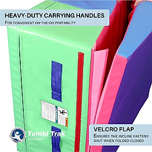 Tumbl Trak Folding Incline Cheese Mat, Primary Rainbow, 30 in x 68 in x 16 in