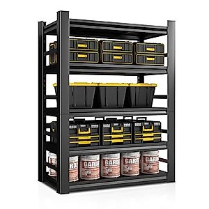 63" H|32" W All-Metal Garage Shelving Unit and Storage-Easy Assembly Shelves|Heavy-Duty Adjustable Shelf 5 Tier Rack|Waterproof Rust-Resistant Storage Shelves for Industrial Warehouse Basement