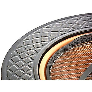 LEAYAN Garden Fire Pit Portable Grill Barbecue Rack 32'' Outdoor Fire Pit Metal Square Firepit Patio Stove Wood Burning BBQ Grill Fire Pit Bowl with Spark Screen Cover, Log Grate for Camping