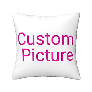 Custom Pillow, Photo Pillows - Design Throw Pillow with Photo Text, Custom Pet Pillow, Personalized Memorial Gift for Birthday, Wedding Keepsake, Home Office Decoration 12''X12'', Black