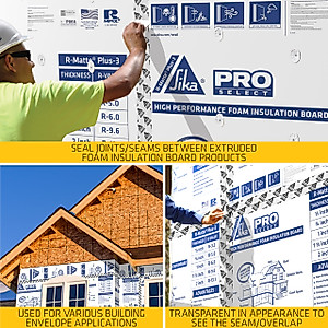 SIKA SikaSeal-148 - Insulation Seam Tape - Clear - Multipurpose, Hand-tearable Acrylic Adhesive - Indoor and Outdoor use - 2-in. x 164 ft.