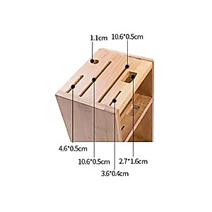 CUJUX Universal Knife Block Bamboo Wood Knife Block without Knives Countertop Knife Holder and Organizer with Wide Slots for Easy Kitchen Knife Storage