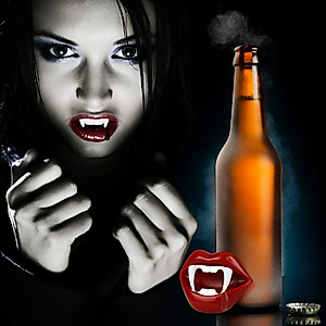 Barbuzzo Vampire Bottle Opener - Vampire Teeth Cap Opener - Dracula Lid Removing Device - Enjoy Cold Beverages using this Handy Gothic Gadget