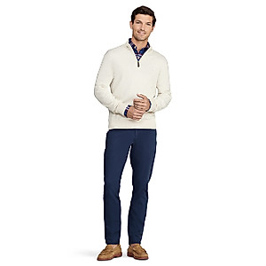 IZOD Men's Premium Essentials Quarter Zip Solid 12 Gauge Sweater, Rock Heather GS167, Small