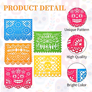 Cindeer 35 Pack Day of The Dead Decoration Mexican Party Banners Include 30 Pack Papel Picado Banner Fiesta Hanging Flags 5 Pcs 5 Feet Marigold Garland Flowers Fiesta Dia De Los Muertos Decor