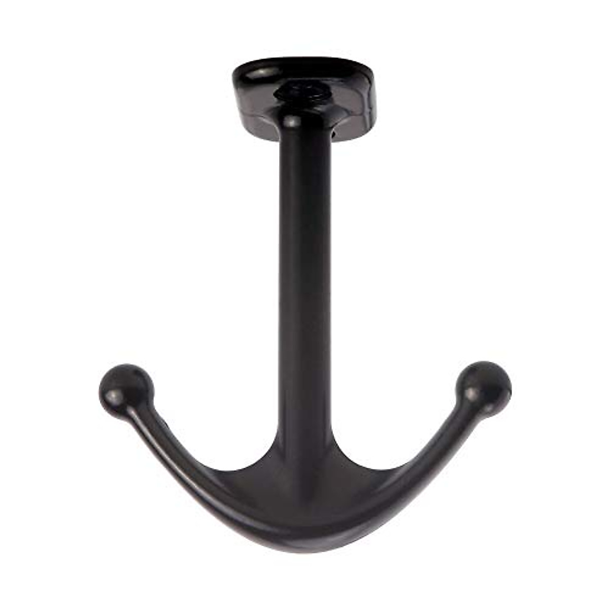 DEEKOUDT Ball Two Prong Ceiling Hook for Closet Top Bathroom Kitchen Cabinet Garage Pack of 8 (Ball Black)