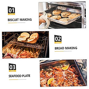 OKUMEYR Box Covered Baking Tray Cake Plate with Lid Cake Baking Pans Bread Oven Bread Baking Tray Oven Pan with Lid Baking Tray for Kitchen Silver Duck Neck With Cover Stainless Steel