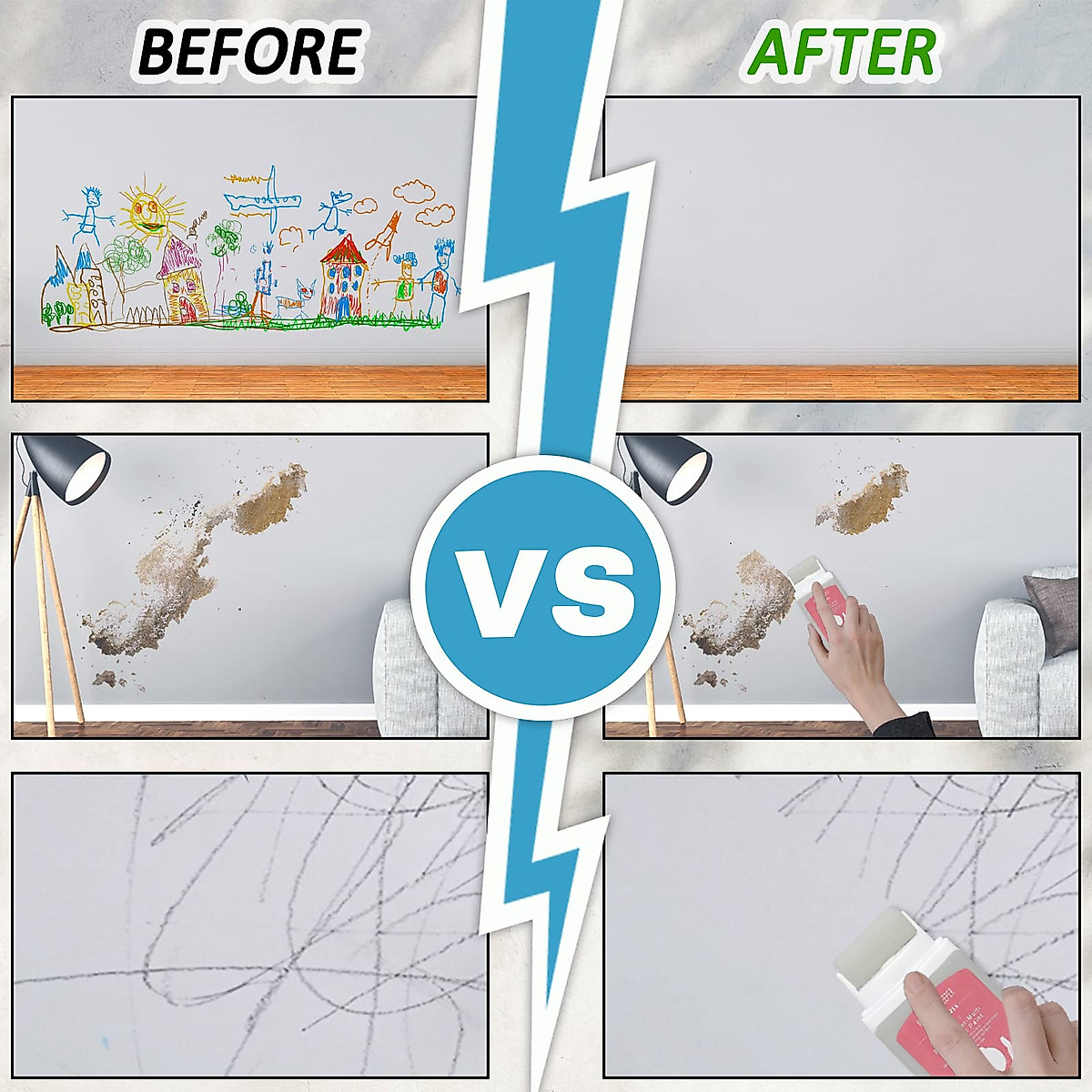 FunisFun Small Roller Wall Patching Brush, Wall Repair Paste Roller Tool, DIY Renovation Wall Spackle Roller with Latex Paint White 100g