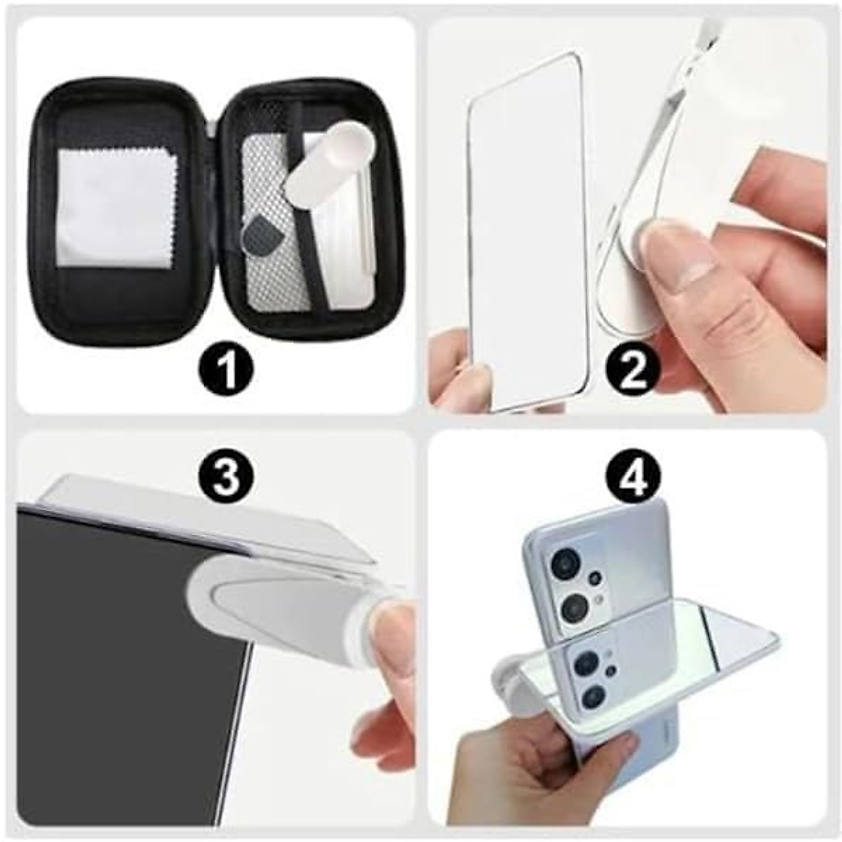 Smartphone Camera Mirror Reflection Clip Kit, 2023 New Adjustable Phone Camera Mirror Reflection Clip Kit, Travel Selfie Mirror Reflection Clip Kit, Mirror Reflection Clip Kit (White)