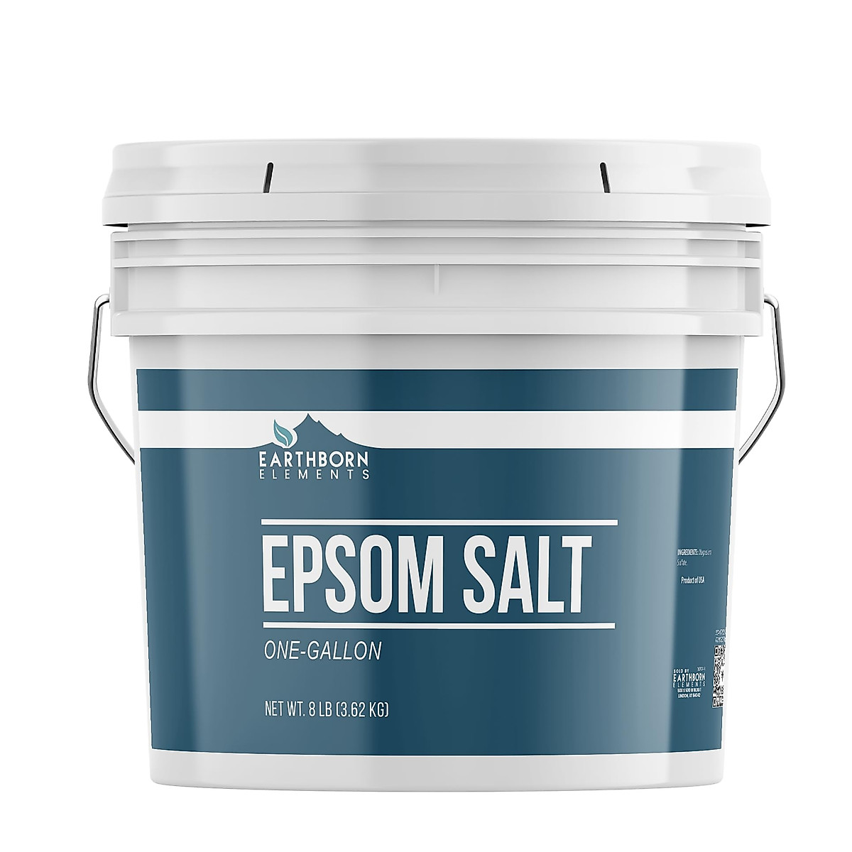 Earthborn Elements Epsom Salt (1 Gallon), Resealable Bucket, Magnesium Sulfate Soaking Solution, All-Natural