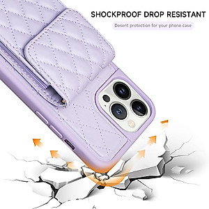 Furiet Crossbody Wallet Case for iPhone 14 Pro Max 6.7 inch Leather Kickstand Purse Case with Card Slot Holder Lanyard Strap Phone Cover for iPhone14promax 5G i Phone14Max Plus iPhone14 ProMax Purple