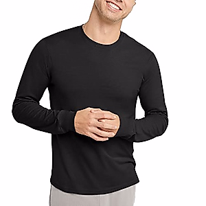 Hanes Originals Long Sleeve Cotton T-Shirt, Classic Crewneck Tee for Men, Available in Tall, Black, X Large