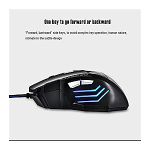 JIE. 7 Key Wired Mouse Color RGB Breathing lamp E-Sports no Sound Game Mouse Suitable for PC/Laptop Desktop Compatible with Vista / Windows7, 8, 10 / Mac (Color : Black)