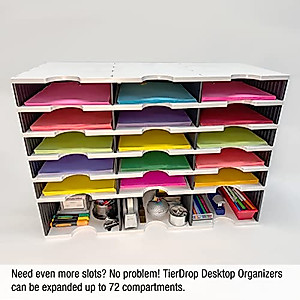 Ultimate Office TierDrop Literature Organizer/Forms Sorter, 6-Compartment Add-On (for Any 3-Wide TierDrop Unit), Gray w/Black