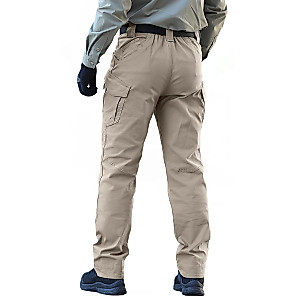 NAVEKULL Men's Work Cargo Pants Lightweight Tactical Pants for Men Stretch Cotton Military Army Combat Slim Fit Hiking Outdoor Trousers with Multi Zipper Pockets