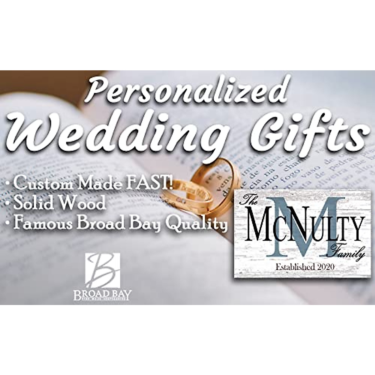 Family Name Sign PERSONALIZED Wedding Gift For Couple Monogram Established Custom Wall Decor EST. Date