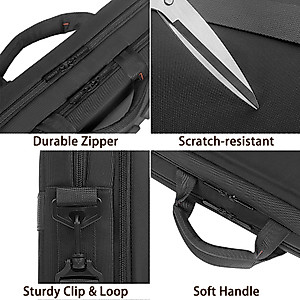 DOMISO 17 Inch Business Laptop Briefcase Water-Repellent Shockproof Protective Messenger Shoulder Bag Travel Bag Compatible with 17"-17.3" Notebooks/Dell/Acer/HP/MSI/ASUS, Black