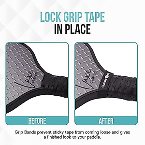 Palms-O-Aces Pickleball Grip Bands – Secures Grip Tape – One Size Fits All Paddle Handles – Silicone Pickleball Paddle Band-Double Sided Embossed Design Custom Pickleball Bands-Pickleball Paddle Bands