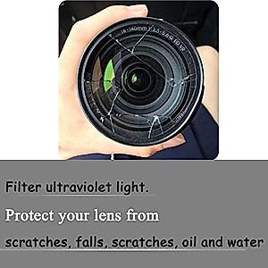 52mm HD UV Filter for D5300 D3500 D850 D7500 Camera w/AF-S DX 18-55mm f/3.5-5.6G Lens, Fire Rock UV Filter for Canon EOS 90D, Rebel T7 w/EF-M 55-200mm 18-55mm Lens -1 Pack