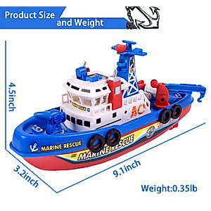 OSIAOIUDOA Baby Bath Toys , Light Up Pool Bathtub Toy Boat with Water Sprinkler Bath Toys for Kids Ages 4-8(Includes 2 Boat)