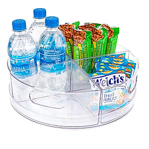 Lazy Susan Turntable - Clear Acrylic, Removable Sections, Rotates 360 Degrees. Easily Organize Your Fridge, Cabinet or Counter. Great Carousel Storage for Food, Spices, Cosmetics. (4-Sections)