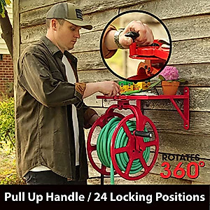 Liberty GARDEN 713 Revolution Multi-Directional Garden Hose Reel, Red