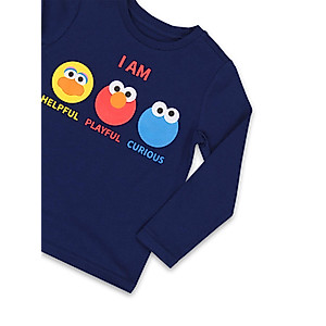 Isaac Mizrahi Loves Sesame Street Elmo Toddler Baby Long Sleeve T-Shirt Tee (2T, Navy)