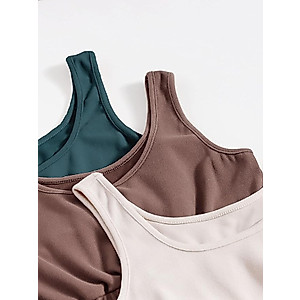 SheIn Women's 6 Pieces Outfits Crop Tank Top and Elastic Waist Shorts Set Multicolor Blue Medium