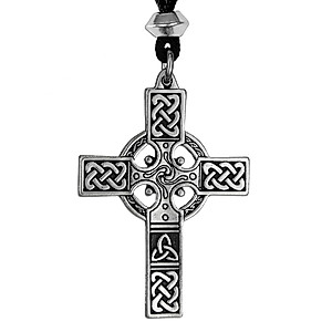 Men's Pewter Celtic Knot Cross Pendant Necklace