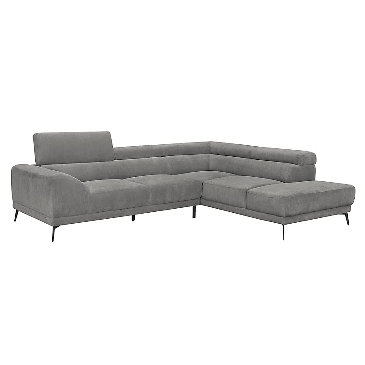 Lexicon Courtney 112" x 91" Fabric Sectional Sofa, Gray