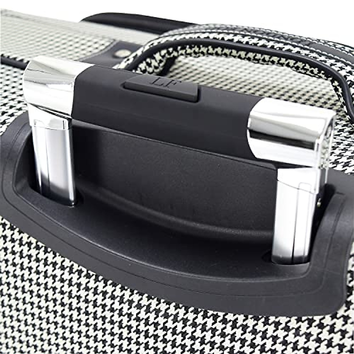 London Fog Oxford III 2 Piece Set (Cabin Bag and 25" Spinner), Black White