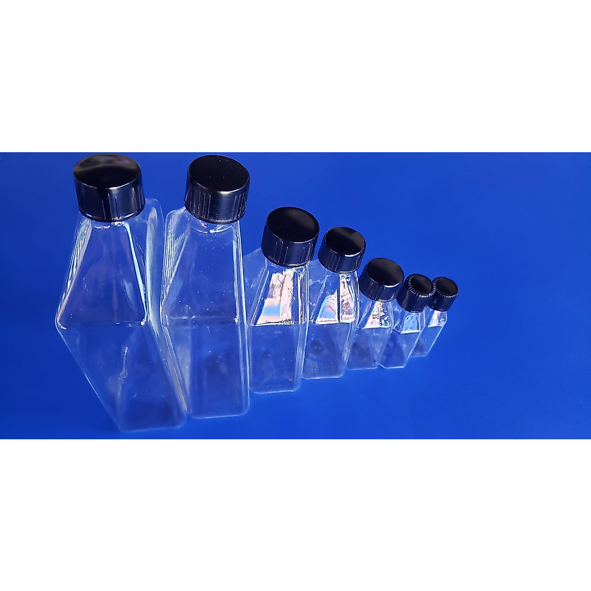 Beyondsupply-Seven (7) Lab Glass Tissue Cell Culture Flask Cap Sample Bottle New