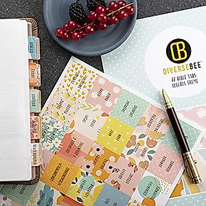 DiverseBee Spanish Bible Tabs (Large Print, Easy to Read), Bible Journaling Book Tabs, Christian Gift, 66 Bible Tabs Old and New Testament, Includes Catholic Books and 9 Blank Tabs - Alegria Theme