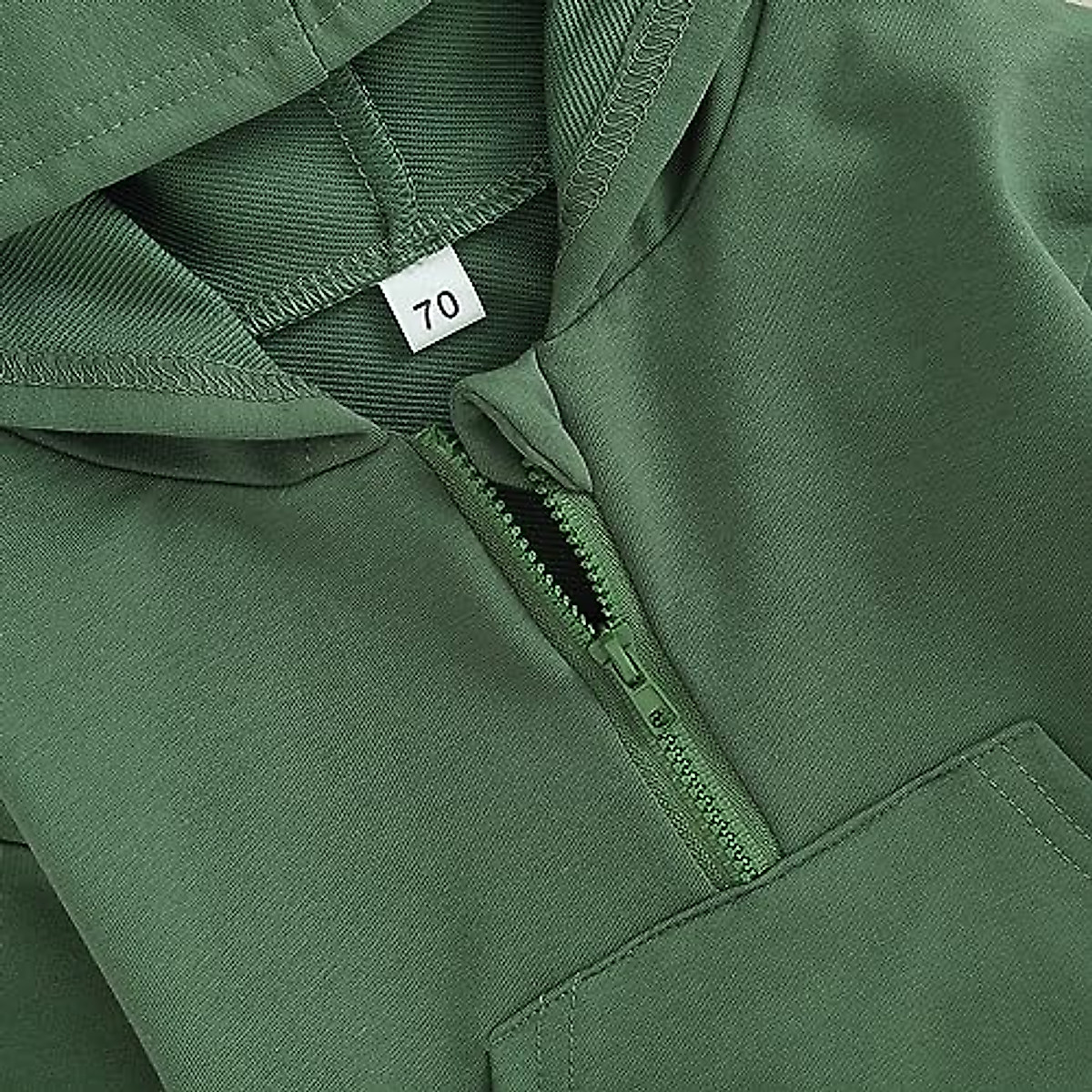 YINGISFITM Toddler Baby Boy Girl Clothes Zip Up Hoodie Pullover Long Sleeve Shirt Cute Fall Winter Outfits (Baby Hoodie Green, 18-24 Months)
