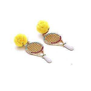 Tennis Racket Dangle Drop Earrings Tennis Racket Jewelry for Women Crystal Earrings for Women