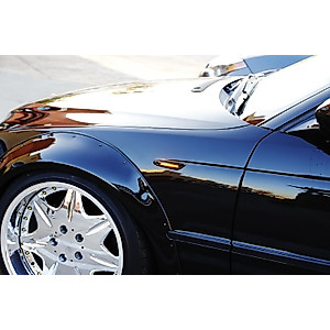 iJDMTOY Euro Smoked Lens Amber Full LED Front Fender Side Marker Blinker Lights Compatible With BMW 1 3 5 Series, etc, Replace OEM Amber/Clear Sidemarker Lamps