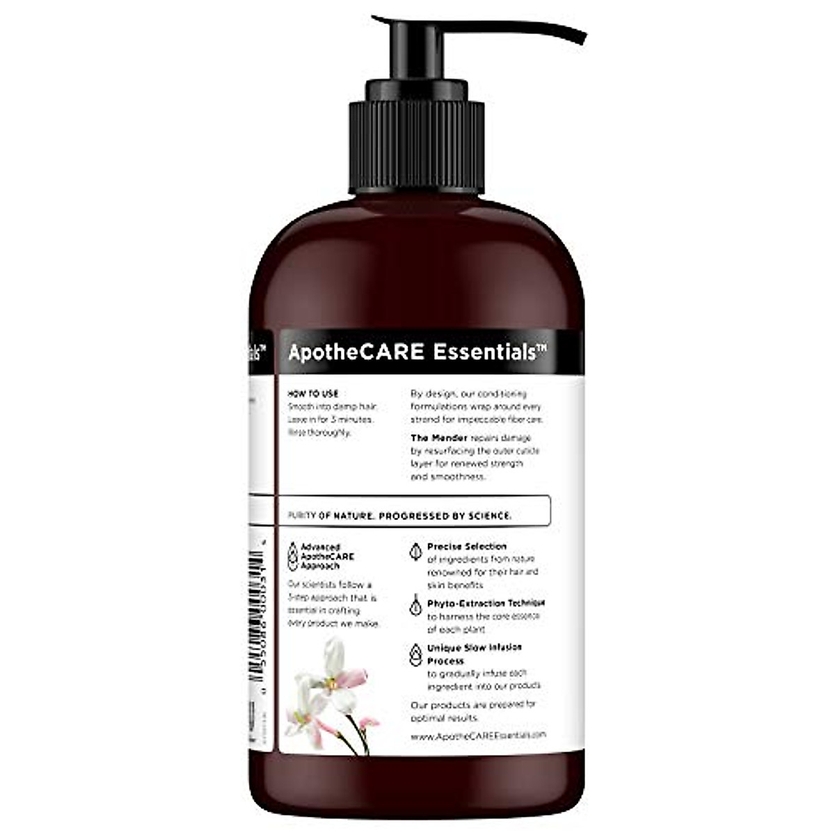 ApotheCARE Essentials The Mender Damaged Hair Repair Conditioner, Coconut Milk, White Jasmine, Vitamin E, 12 oz