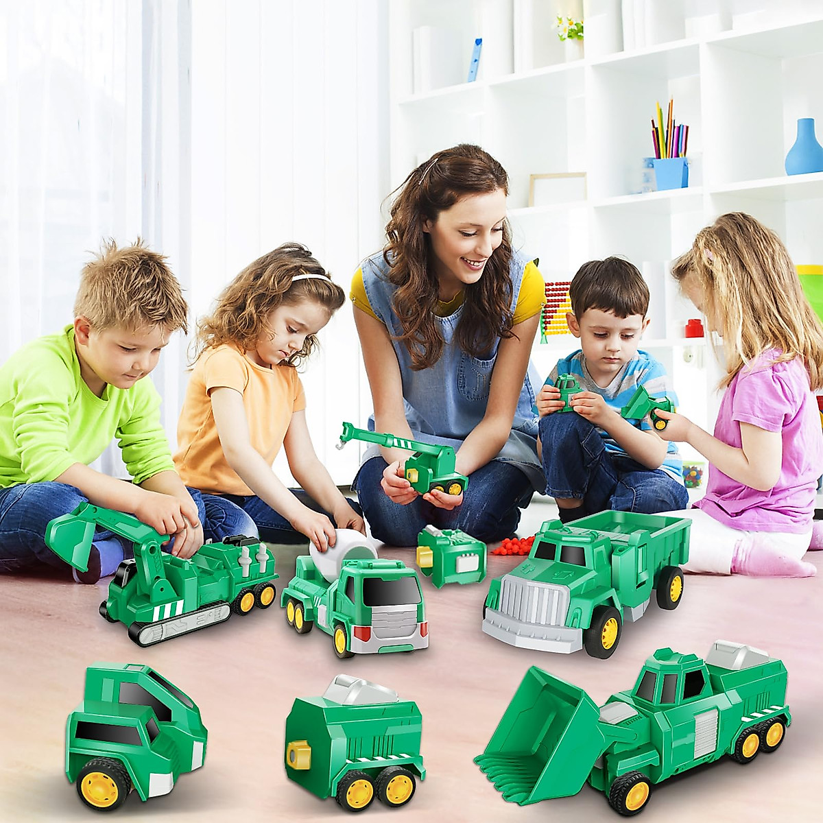 Laradola Toys for 3 4 5 6 Year Old Boys - Transform Robot Kids Toys Cars | STEM Building Toddler Toys for Ages 3+ | 5 in 1 Construction Toys Christmas Birthday Gifts for Boys Girls