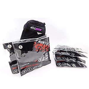 RUNTOP Workout Gloves Cross Training Grip Pads Exercise Home Fitness Weightlifting Powerlifting Gym Rowing Yoga Pole Women Men Hand Full Palm Protect Prevent Rips Blister Callus(BlackNewXL)