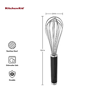 KitchenAid Universal Tool Set, 6 Piece, Black & KE060OHOBA Classic Utility Whisk, One Size, Black 2