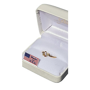 Petite Open Heart Ring, 10k Yellow Gold, 12k Pink and Green Gold in Black Hills Gold Motif, Size 7.75