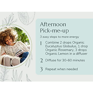 Plant Therapy Top 6 USDA Organic Essential Oil Set - Lavender, Peppermint, Eucalyptus, Lemon, Tea Tree 100% Pure, Natural Aromatherapy, for Diffusion & Topical Use, Therapeutic Grade 10 mL (1/3 oz)