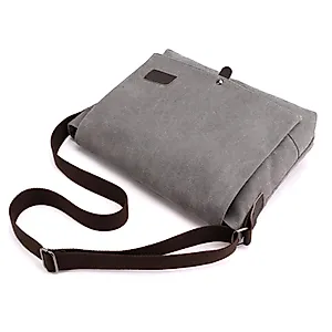 XHUMORG Canvas Messenger Bag Travel Shoulder bag 13.3" Laptop Bags Satchel Crossbody Bag for Men (khaki)