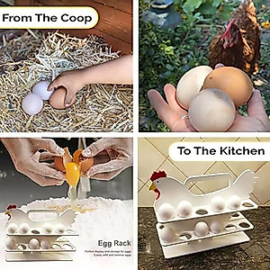 Eibhbuyey Chicken Shaped Wood Stand Wooden Eggs Storage Shelf Convenient Eggs Dispenser Easy to Eggs Kitchenwares