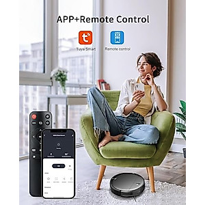 Robot Vacuum and Mop Combo, 2 in 1 Mopping Robot Vacuum Cleaner with Schedule, Wi-Fi/App, 1400Pa Max Suction, Self-Charging Robotic Vacuum, Slim, Ideal for Hard Floor, Pet Hair, Low-Pile Carpet