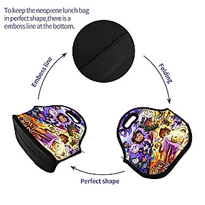 atgzfdr The Owl Anime House Lunch Bag Neoprene Zipper Lunch Box Insulated Picnic Bag Lightweight Tote Bags 11.4x11x5.5 Inches