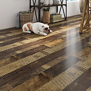 Livelynine Reclaimed Wood Vinyl Flooring Roll Waterproof Vinyl Plank Flooring Peel and Stick Wood Planks For Walls Kitchen Bathroom Floor Desk Countertop Covers Accent Wall Stick on Shiplap 15.8x78.8"