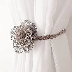 lucare 1Pc Curtain Tie Back Practical Nice-Looking Magnetic Attractive Curtain Tie Back for Living Room Light Grey